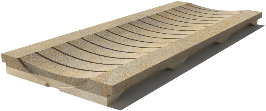 California Drain grate 610x250x30 mm, Prof. 8BU, Sandblasted