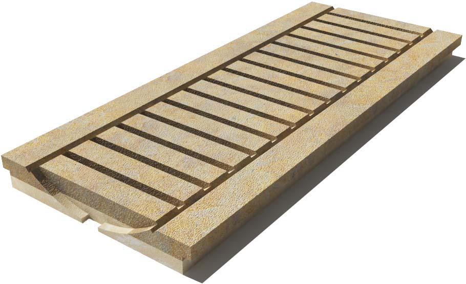 California Drain grate 610x250x30 mm, Prof. 9C, Sandblasted